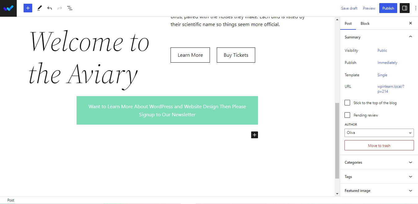 How To Create Wordpress Reusable Block And Delete It Wpinlearn